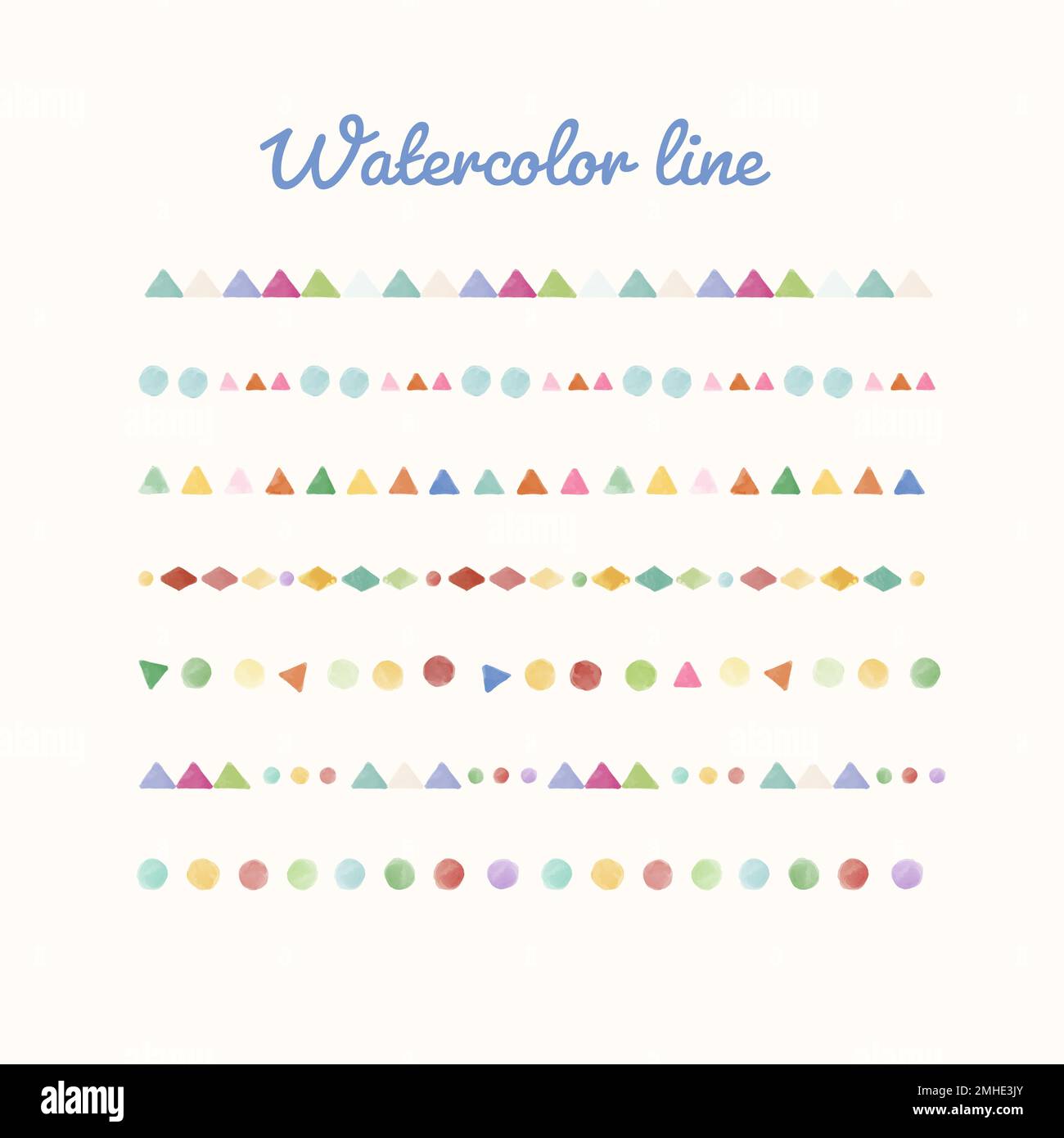 Colorful watercolor line design vector set Stock Vector Image & Art - Alamy
