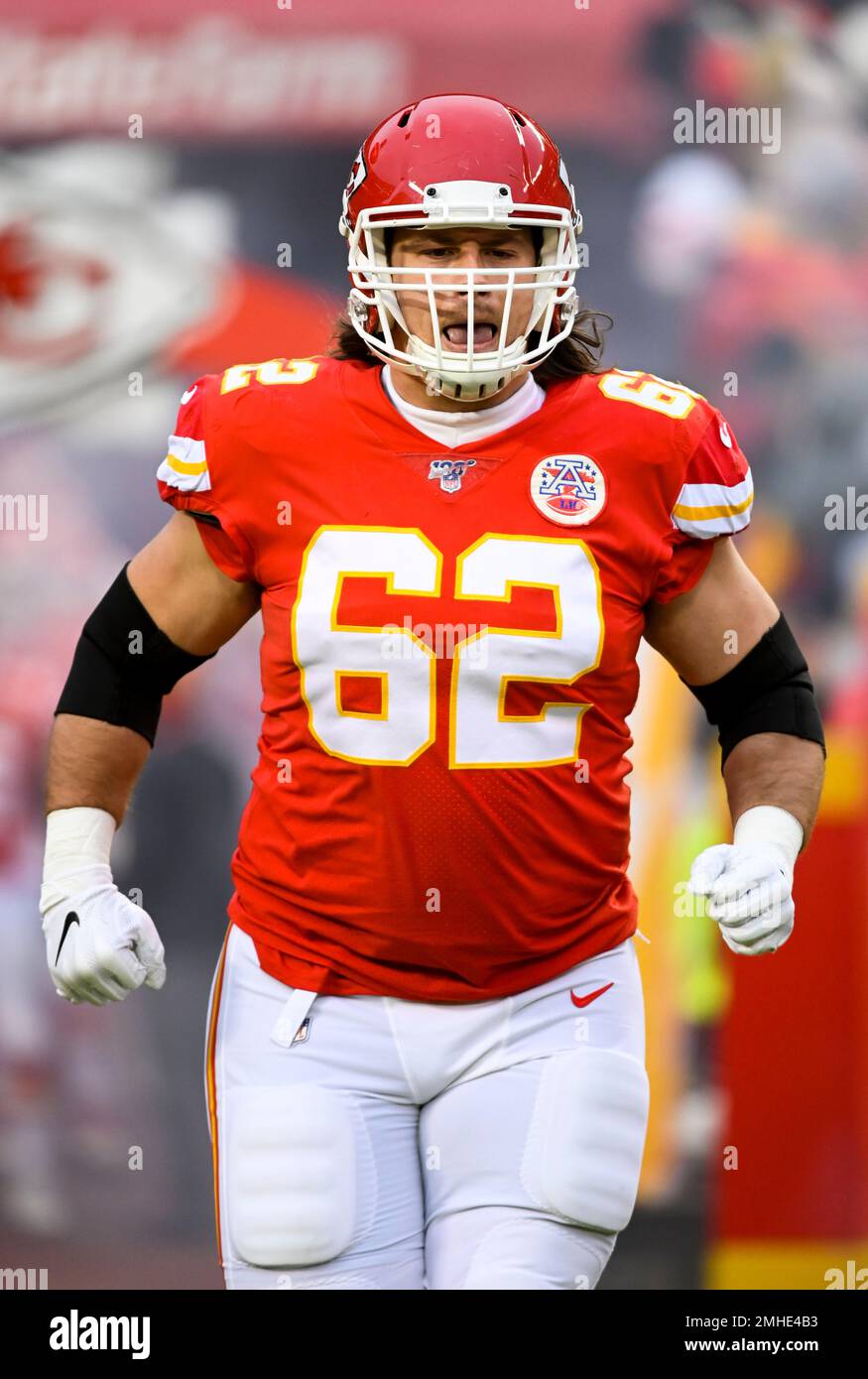 Kansas City Chiefs center Austin Reiter (62) during introductions ...