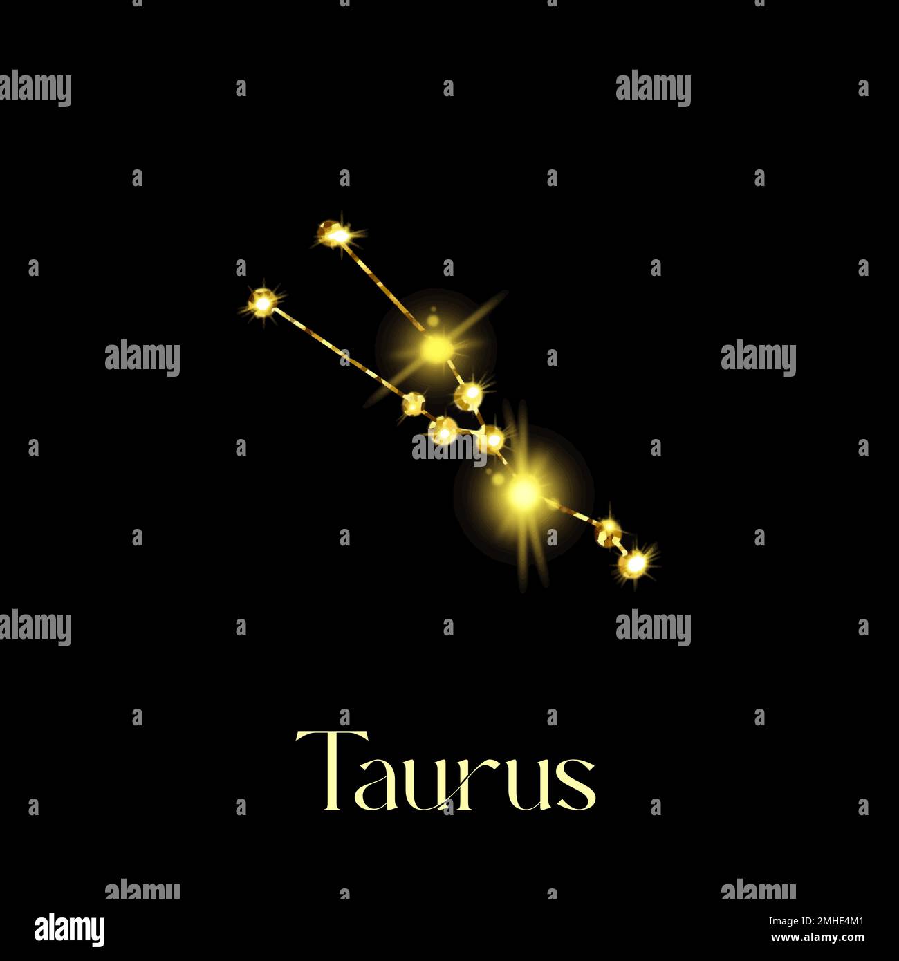 Horoscope Taurus Constellations of the zodiac sign from a golden ...