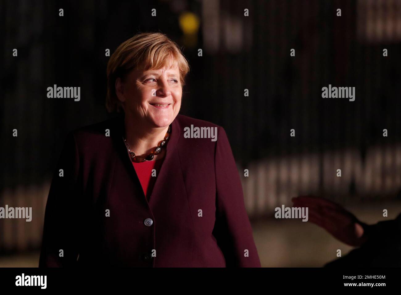 German Chancellor Angela Merkel arrives for a reception for NATO ...
