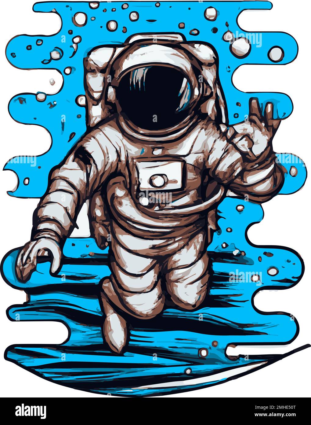 Cartoon illustration funny astronaut in hi-res stock photography and ...