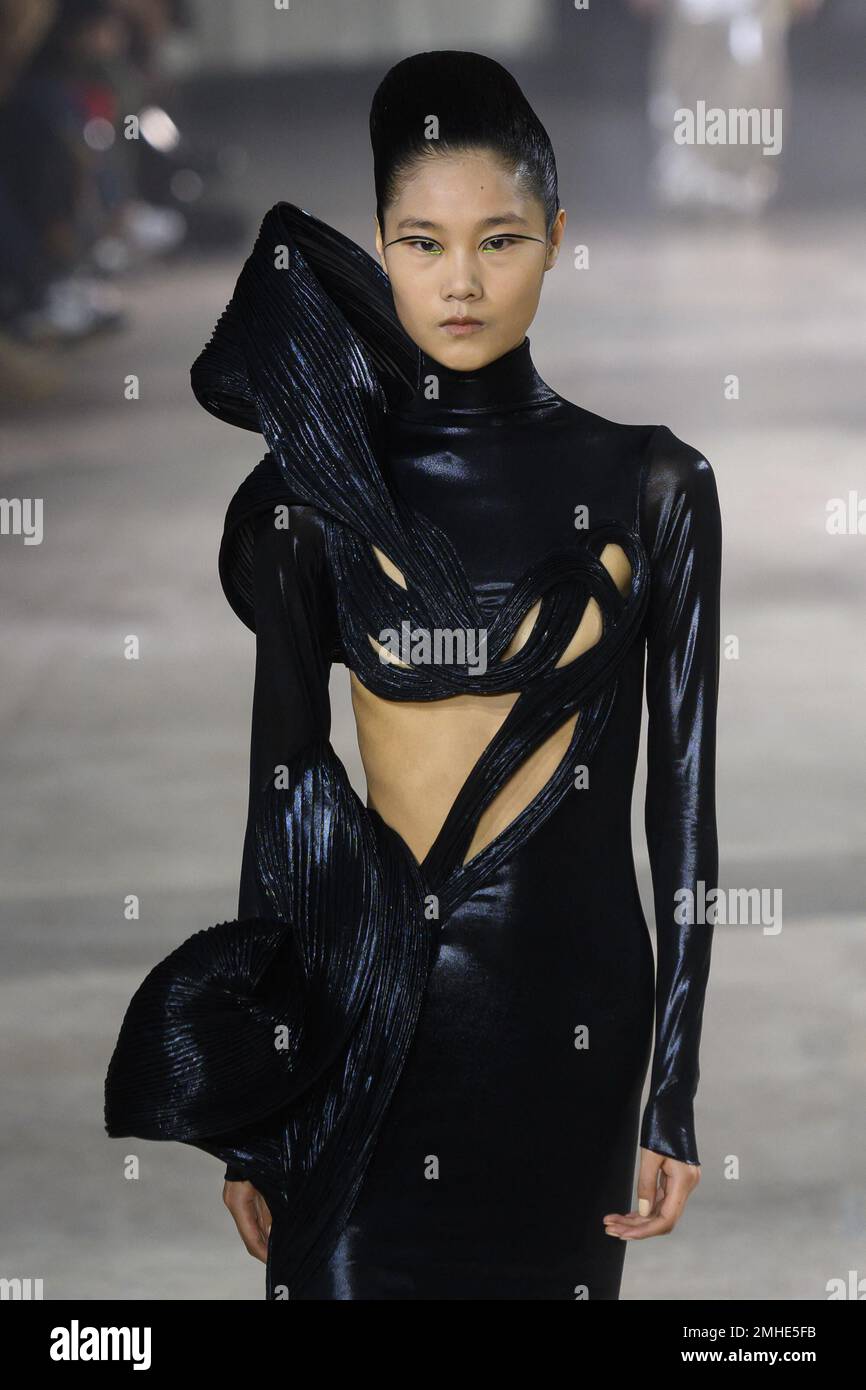 A model walks the runway during the Gaurav Gupta Haute Couture 2023 ...