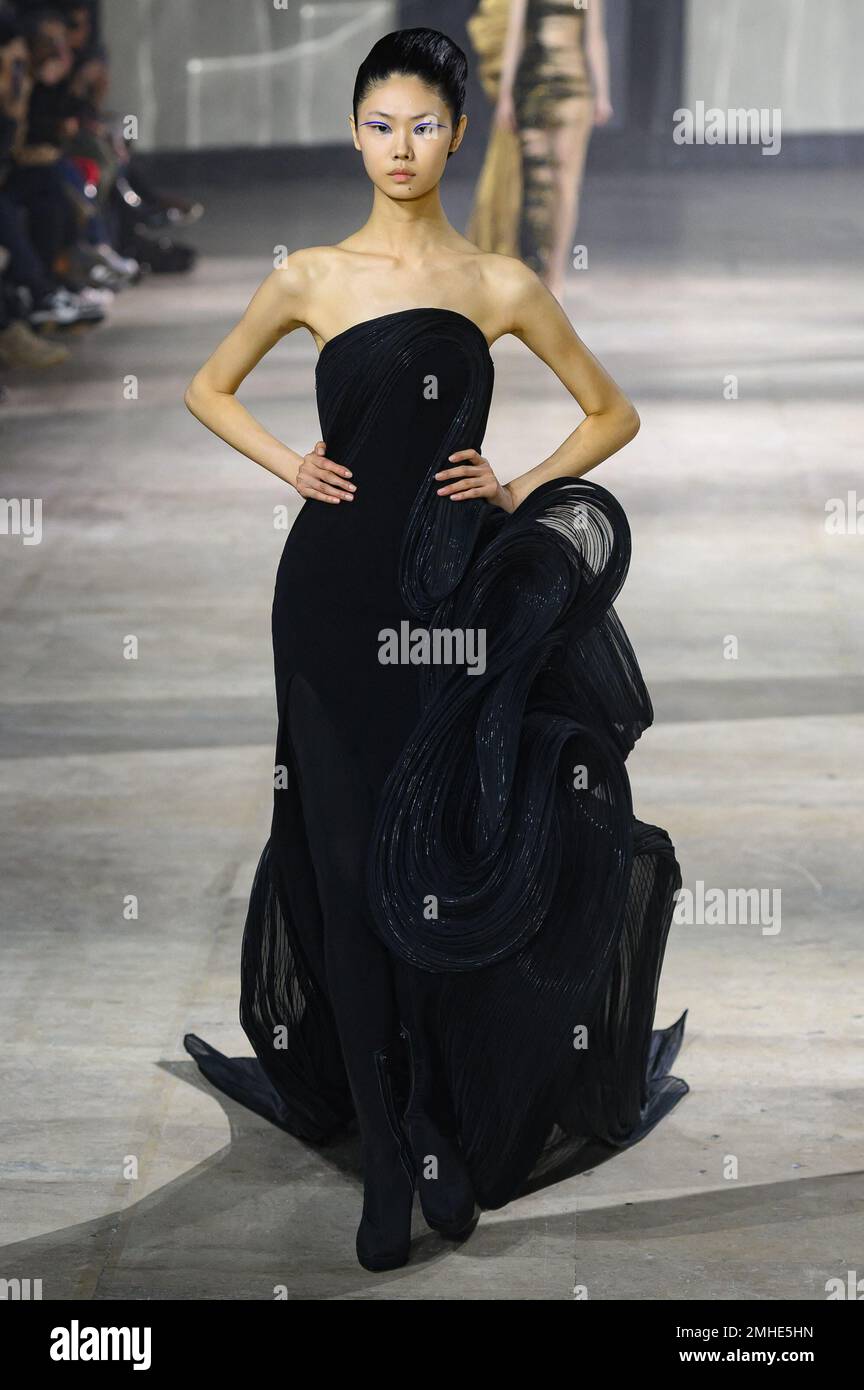 A model walks the runway during the Gaurav Gupta Haute Couture 2023 ...
