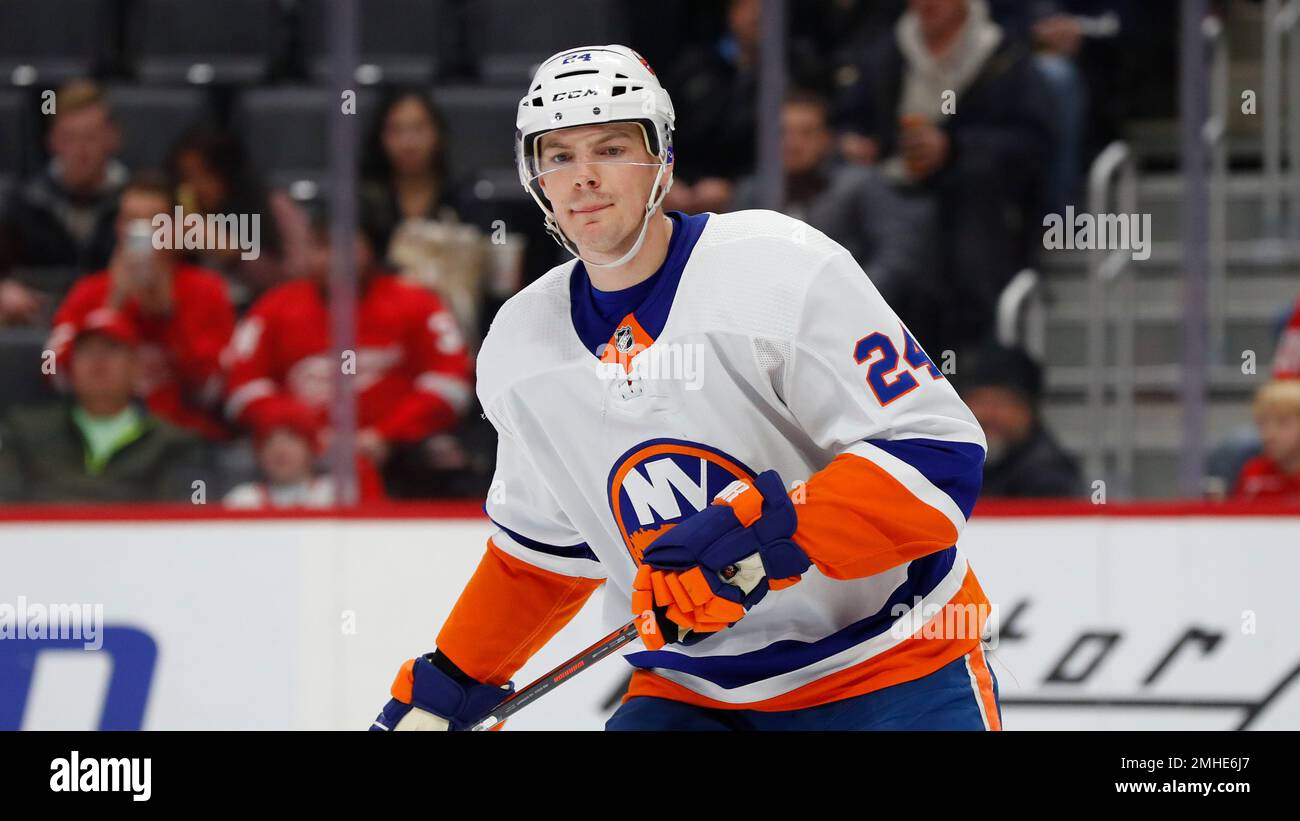 New York Islanders defenseman Scott Mayfield plays against the Detroit ...