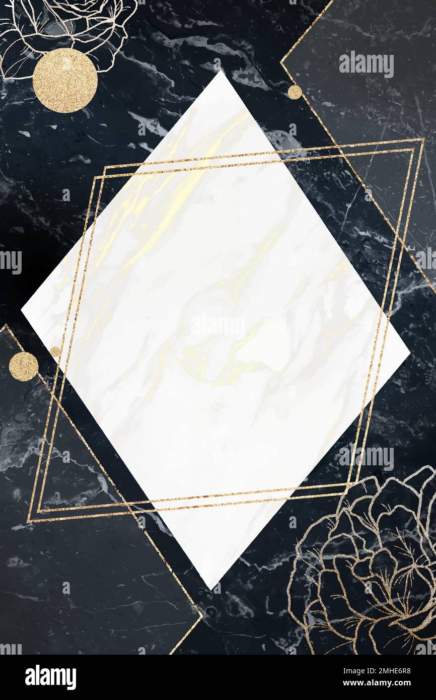 Blank floral golden rhombus frame vector Stock Vector Image & Art - Alamy