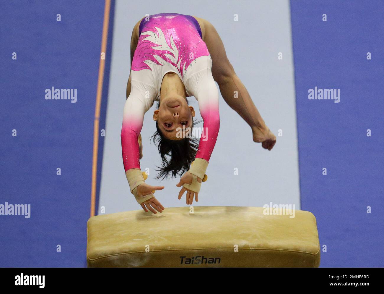 Malaysia's Farah Ann Abdul Hadi performs on the vault during the women ...