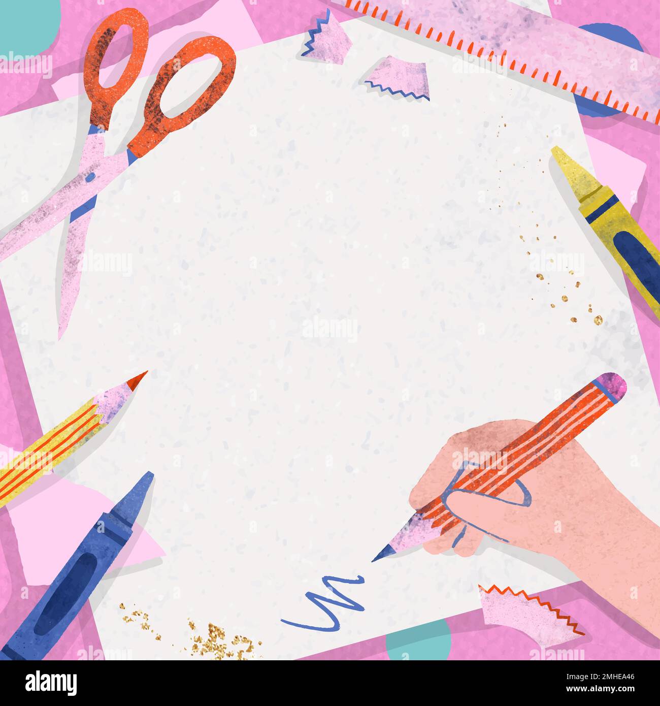 Blank pink back to school frame vector Stock Vector Image & Art - Alamy