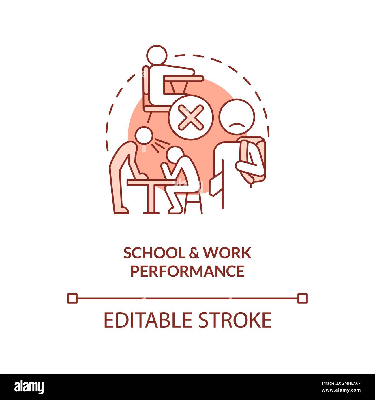 School and work performance terracotta concept icon Stock Vector Image ...