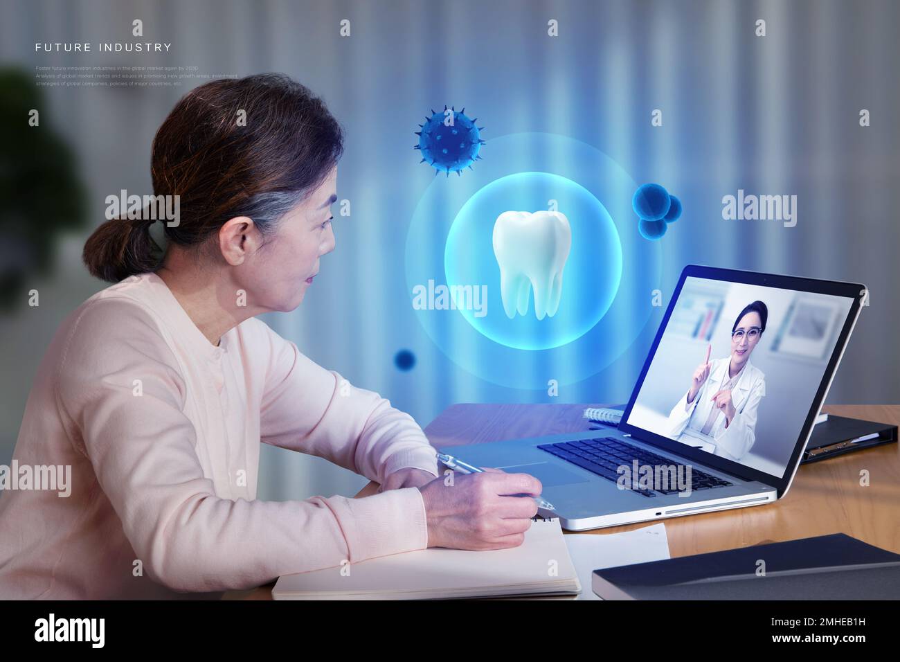 future industry 3d graphic rendered remote medical examination and ...