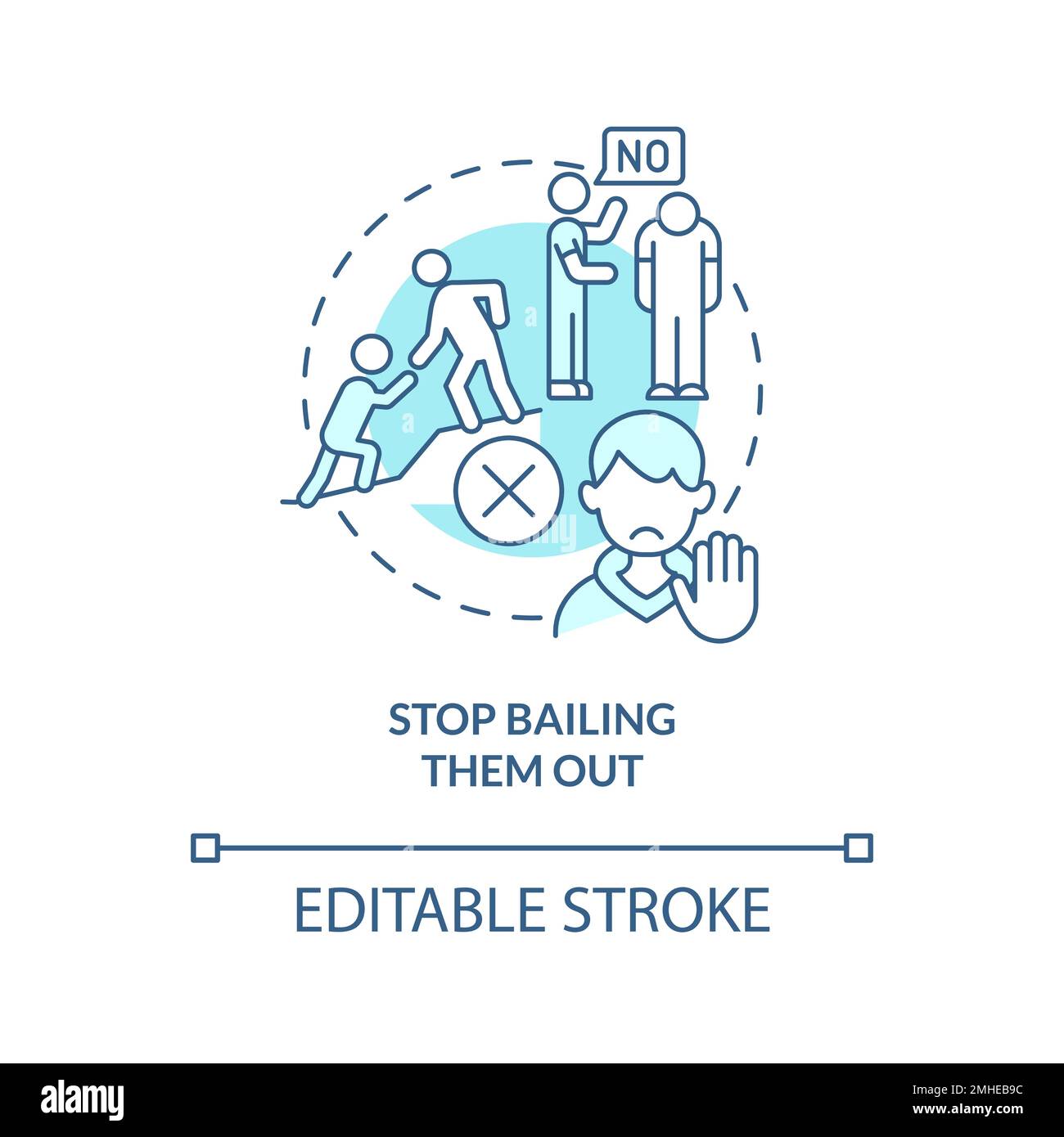 Stop bailing them out turquoise concept icon Stock Vector Image & Art ...