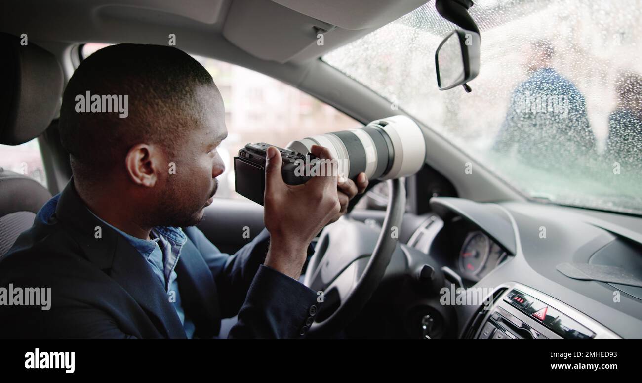 Private Detective Spying On Cheating Woman Wife Stock Photo - Alamy