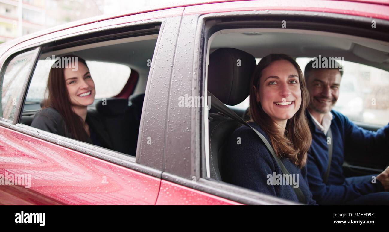 Carpool Ride Share Car Service App. People Inside Stock Photo - Alamy