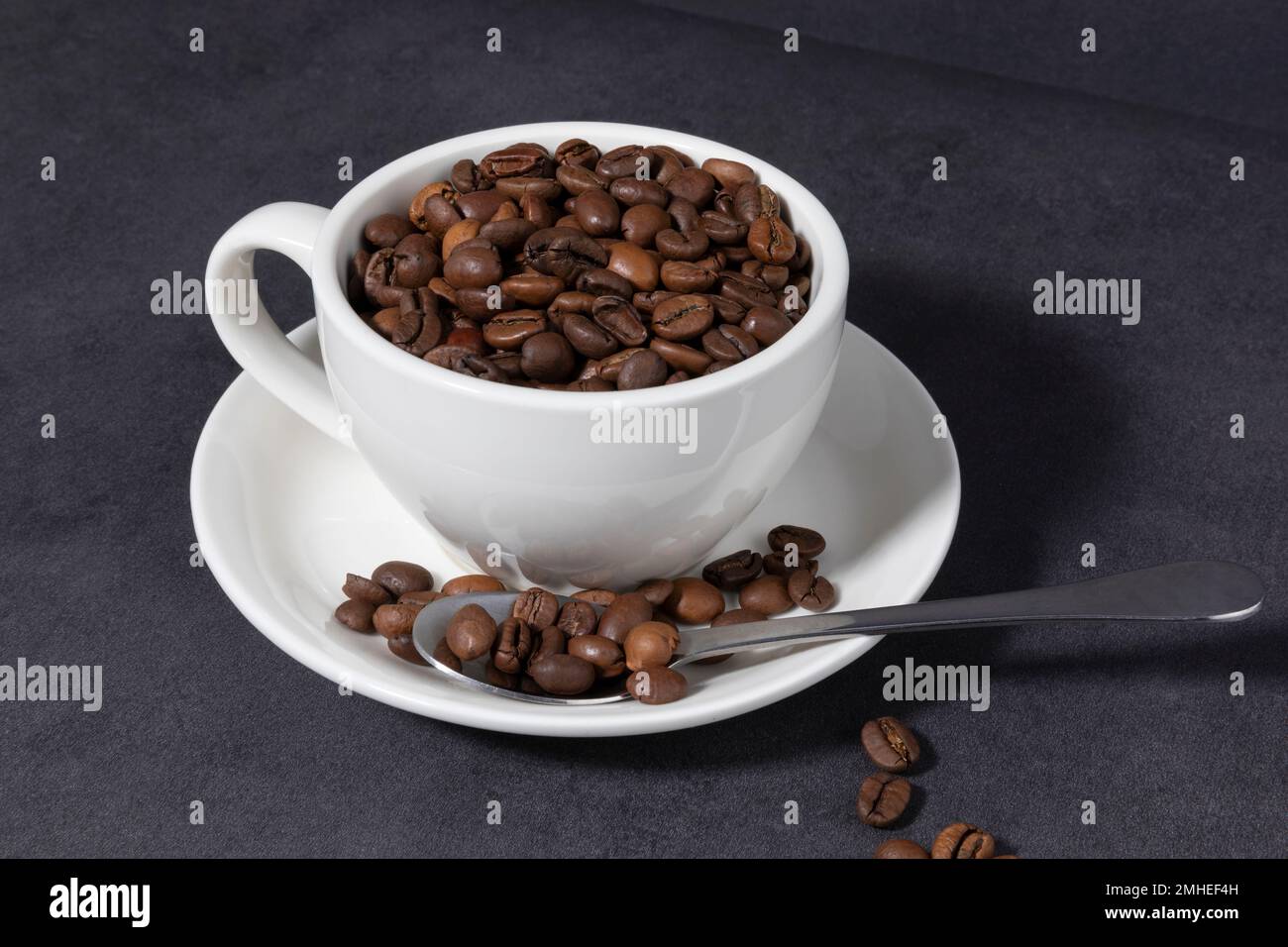 creative concept photo of coffee beans and coffee cups Stock Photo - Alamy