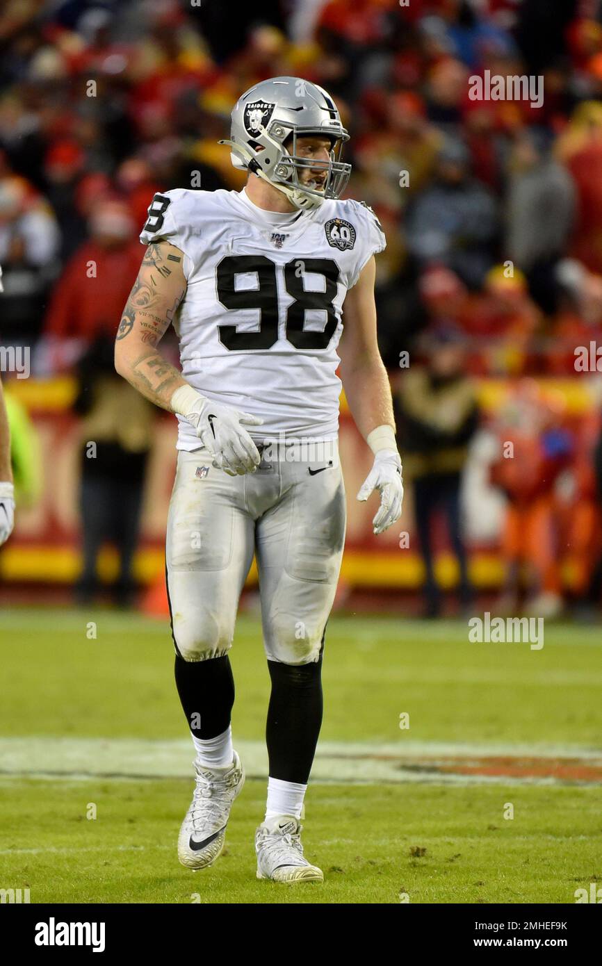 Oakland Raiders defensive end Maxx Crosby (98) during the first half of ...