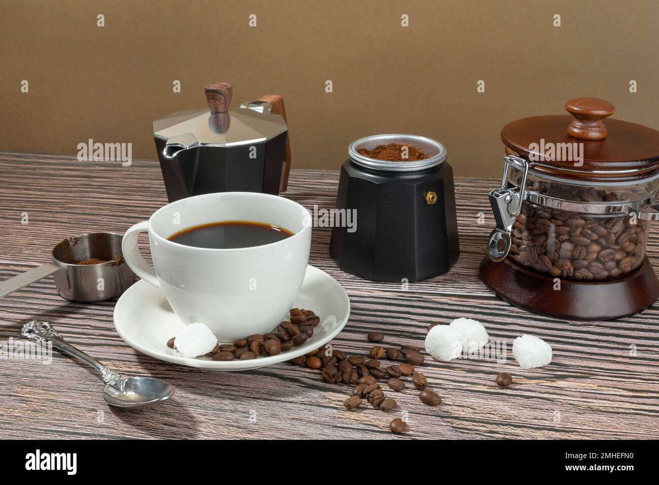 creative concept photo of moka pot Stock Photo - Alamy