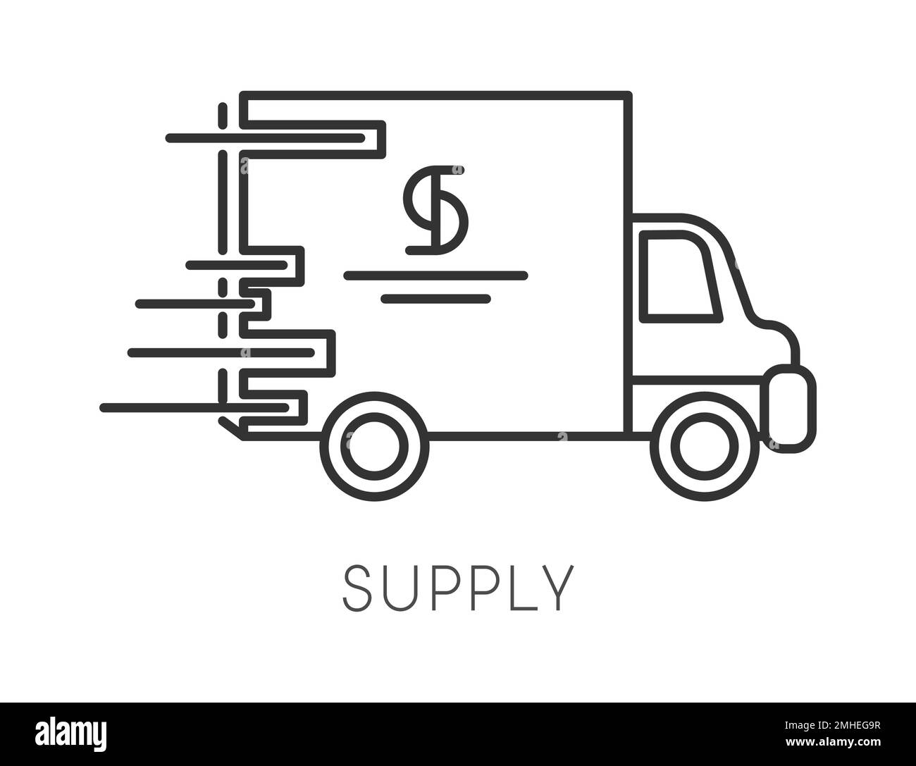 Supply isolated linear icon, logistics and transportation or ...
