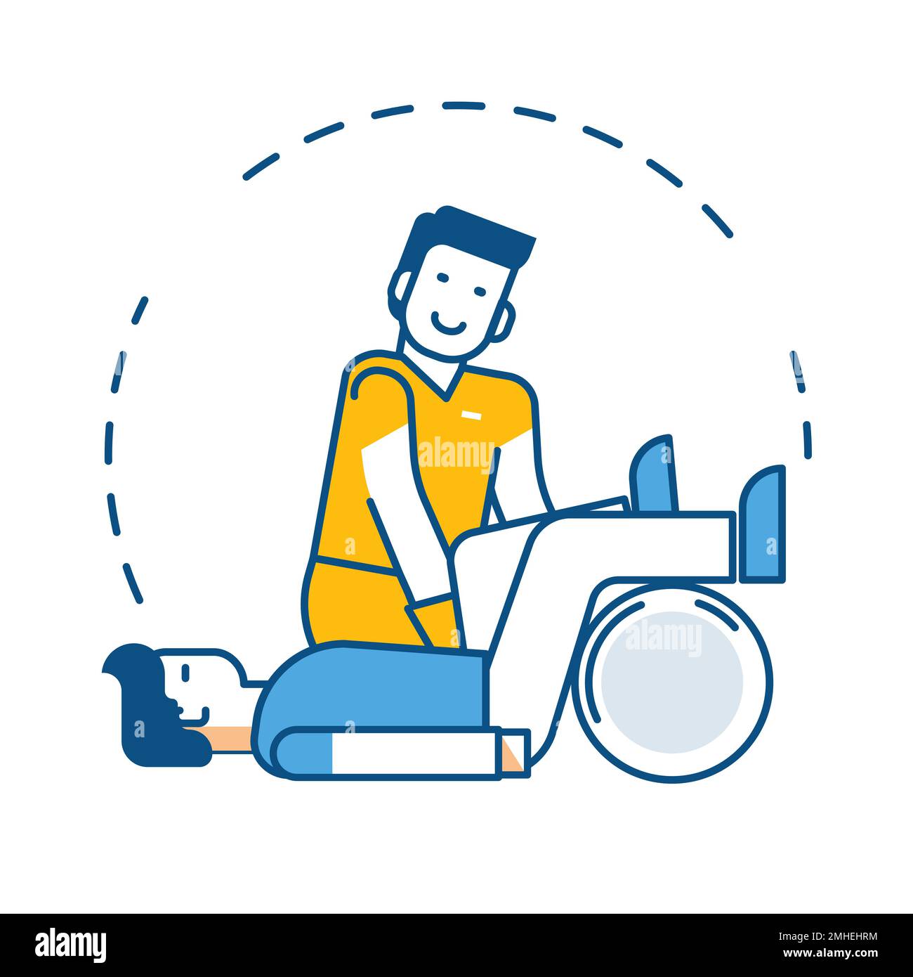 Injury rehabilitation treatment or physiotherapy, patient exercising ...