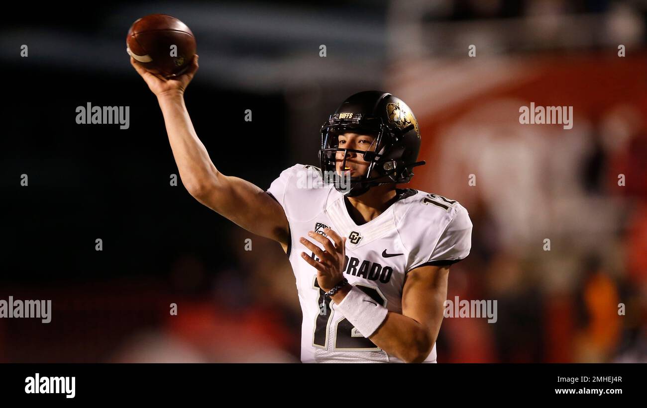Colorado quarterback Steven Montez (12) throws against Utah in the ...