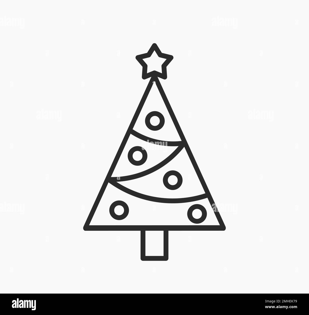 Christmas tree line icon design element. Vector illustration Stock ...
