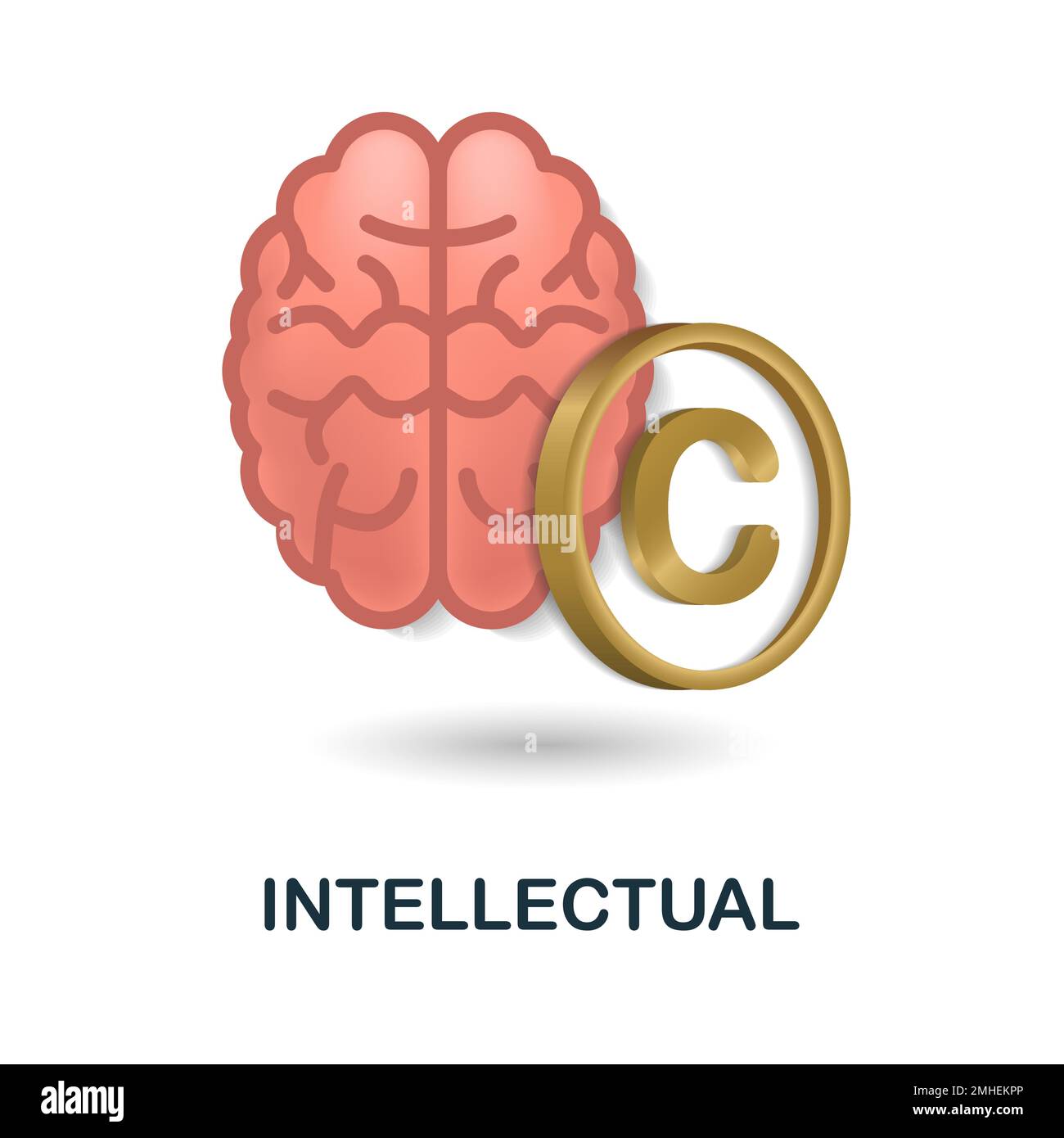 Intellectual icon. 3d illustration from performance collection ...