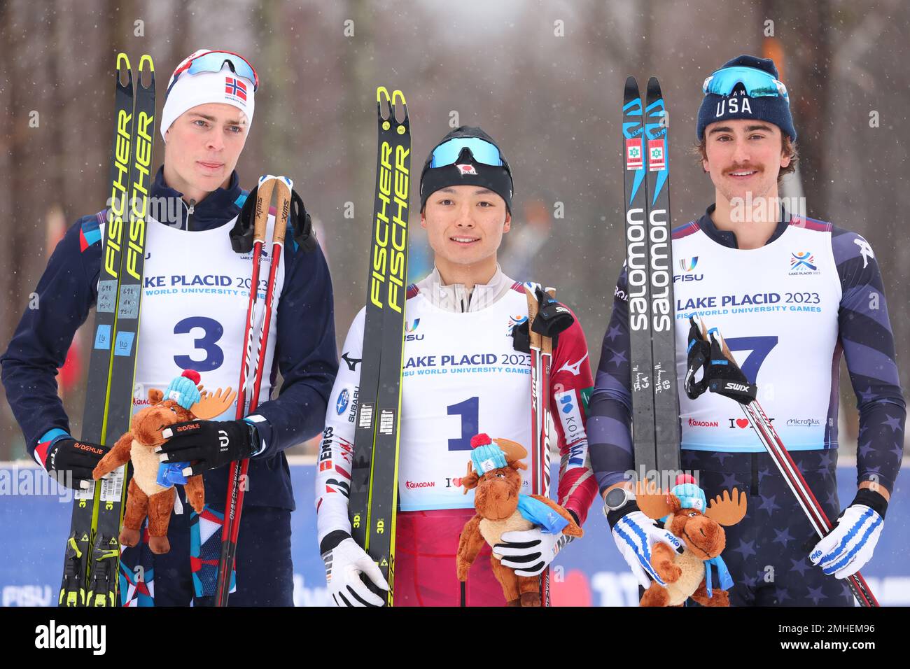 Lake Placid, NY, USA. 18th Jan, 2023. (L to R) Andreas KIRKENG (NOR ...