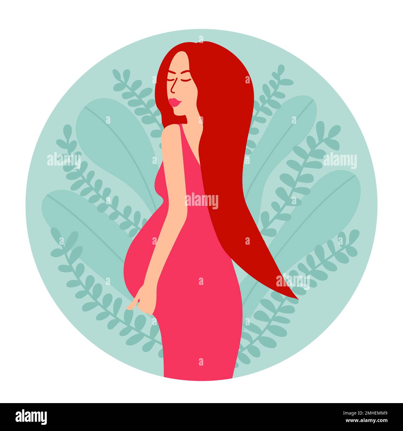 Vector pregnant woman illustration Stock Vector Image & Art - Alamy