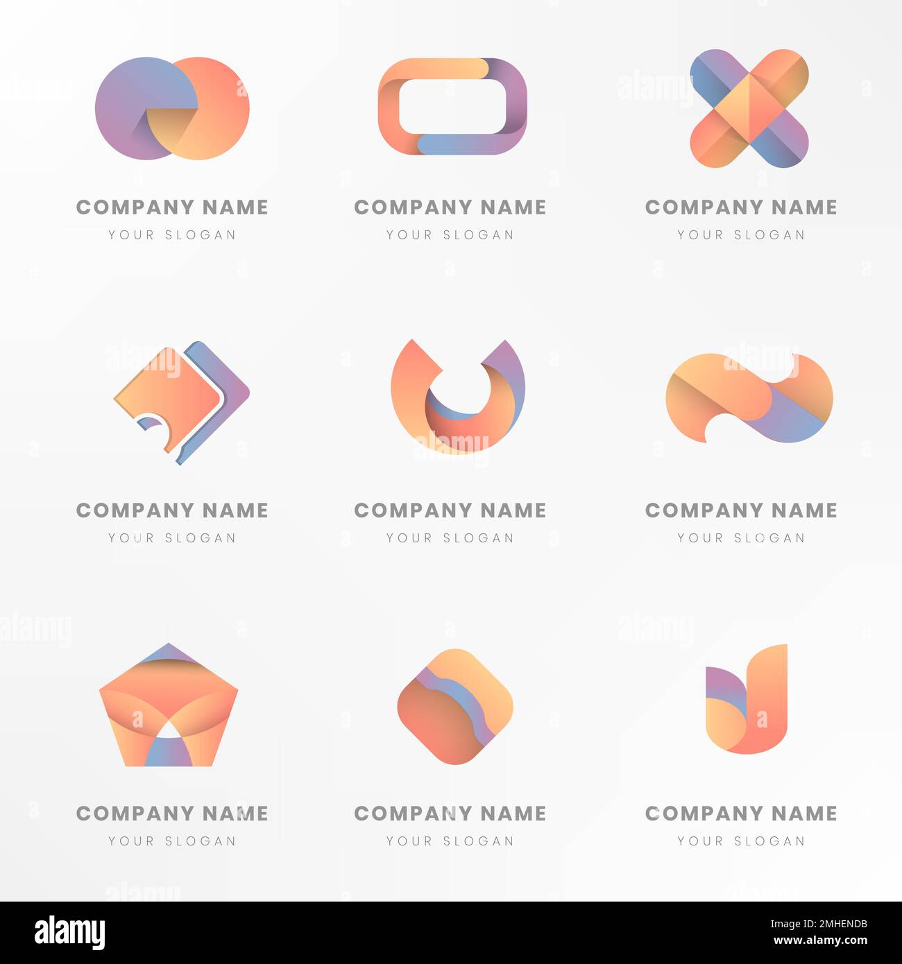Colorful logo branding design vector set Stock Vector Image & Art - Alamy