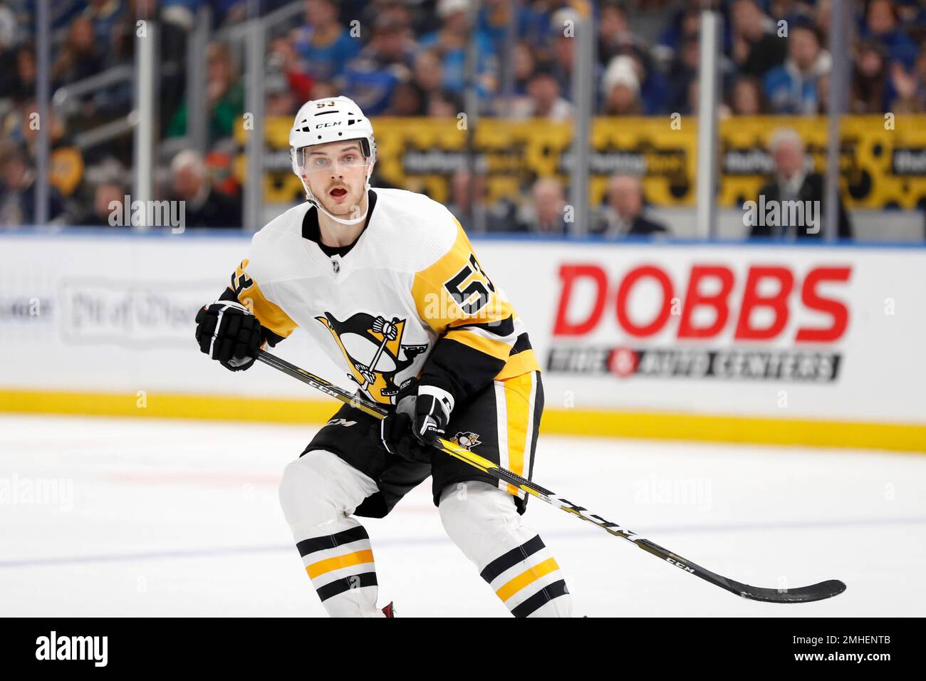 Pittsburgh Penguins' Teddy Blueger, of Latvia, in action during the ...