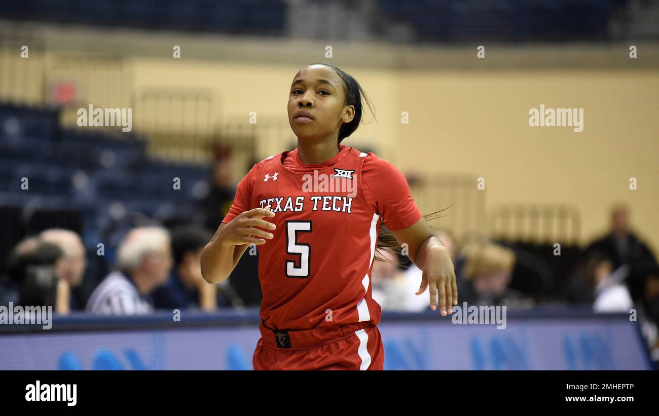 Texas Tech guard Jo'Nah Johnson (5) plays during an NCAA women's ...