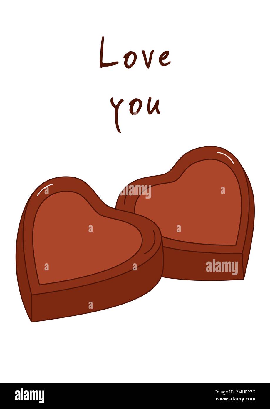 Valentine's Day greeting card with chocolates. Vector illustration ...