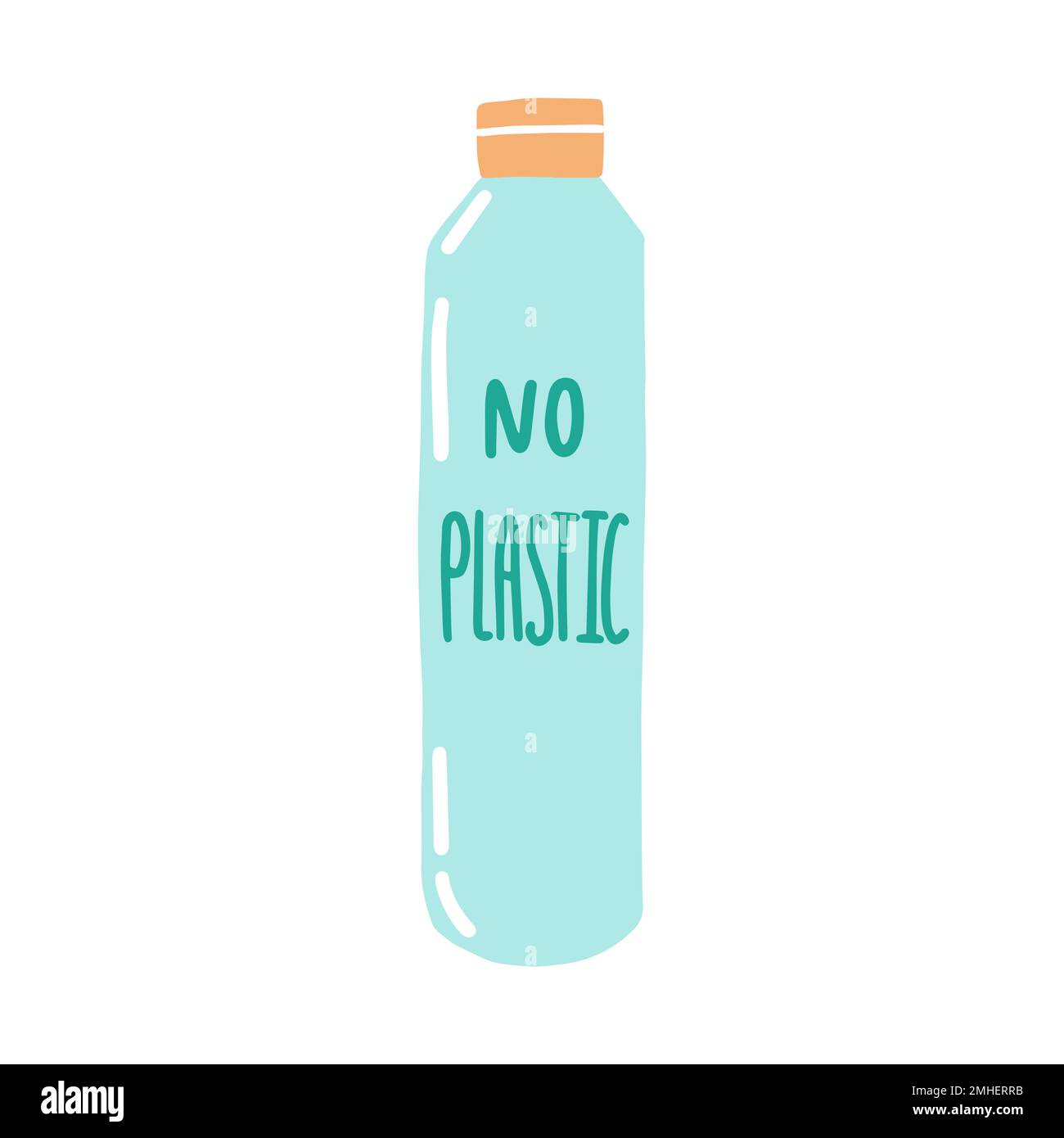 Reusable eco water bottle doodle illustration Stock Vector Image & Art ...