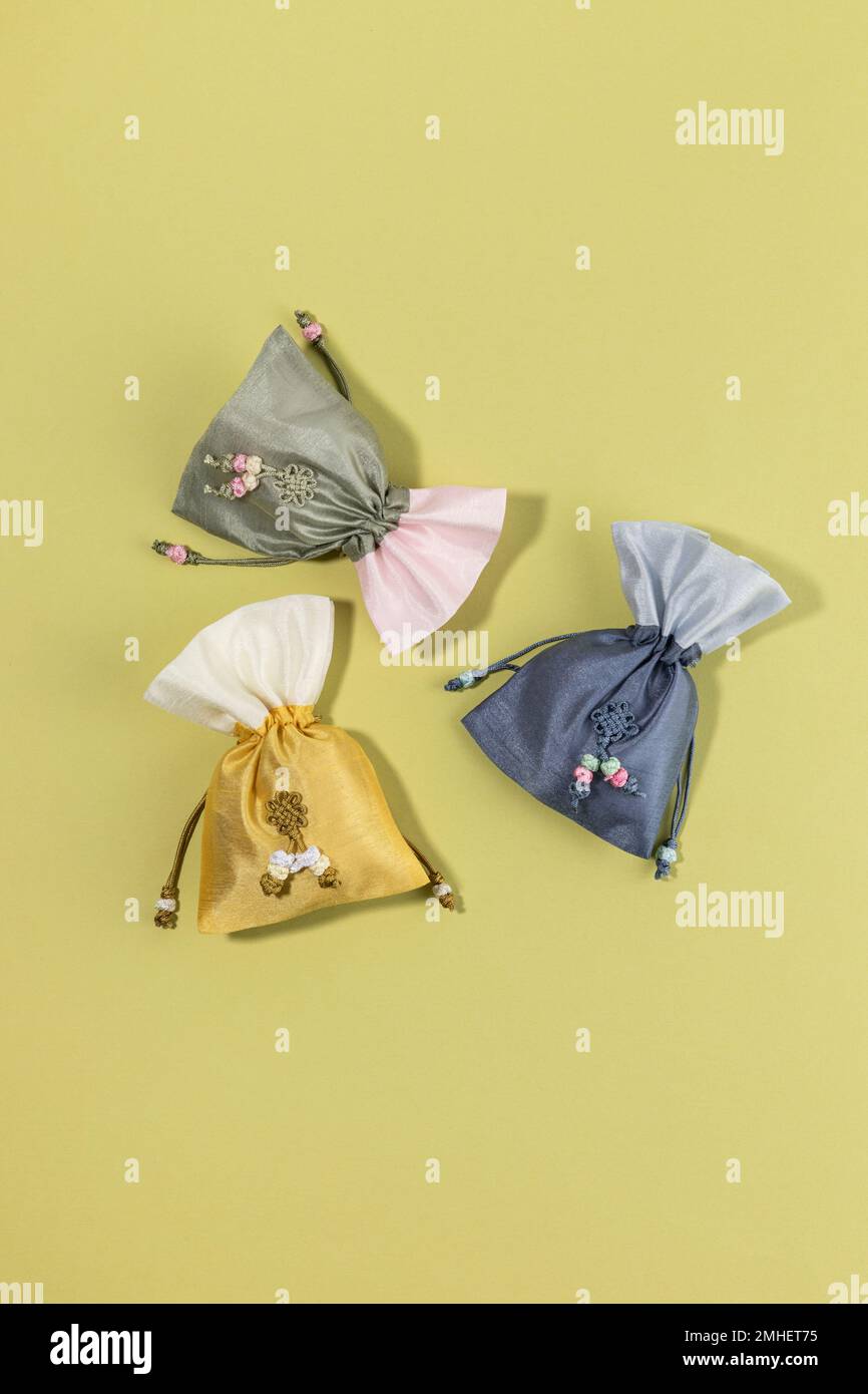 collection of korean traditional objects lucky bag Stock Photo - Alamy