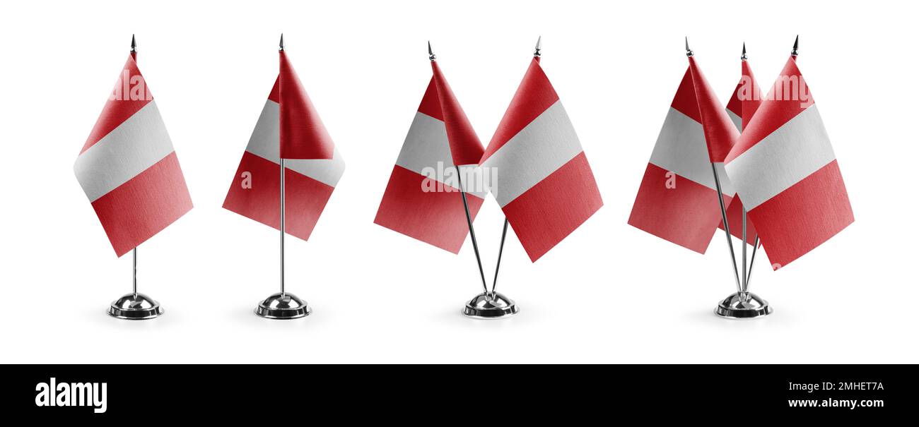 Small national flags of the Peru on a white background Stock Photo - Alamy