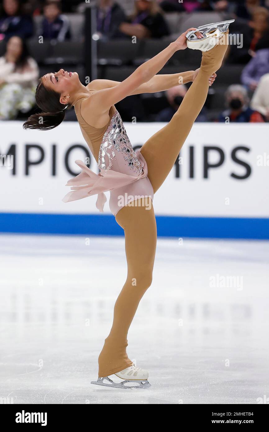Ava Ziegler performs during the women's short program at the U.S ...