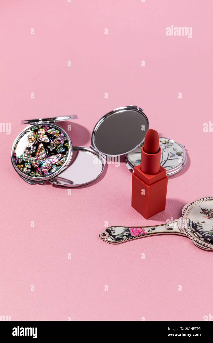 collection of korean traditional objects oriental pattern mirror and ...