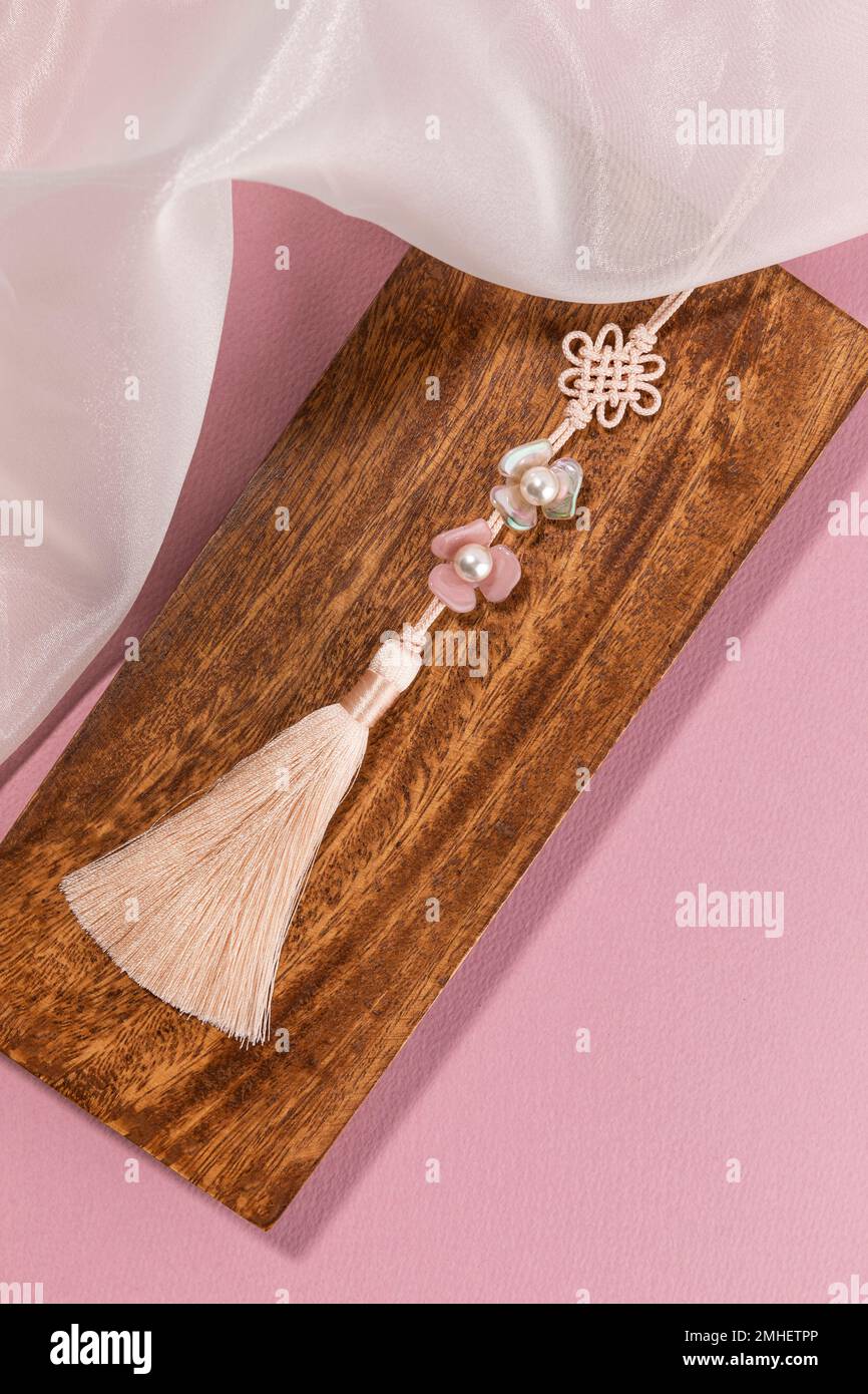 collection of korean traditional objects wood objet and Norigae Stock ...