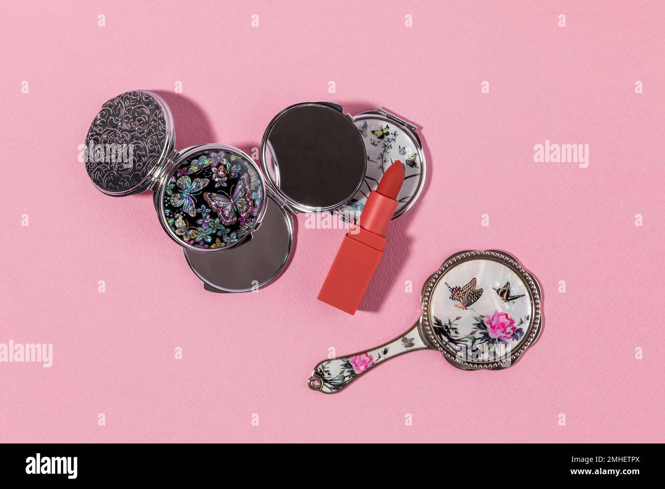 collection of korean traditional objects oriental pattern mirror and ...