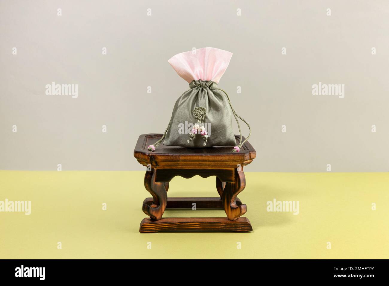 collection of korean traditional objects soban and a lucky bag Stock ...