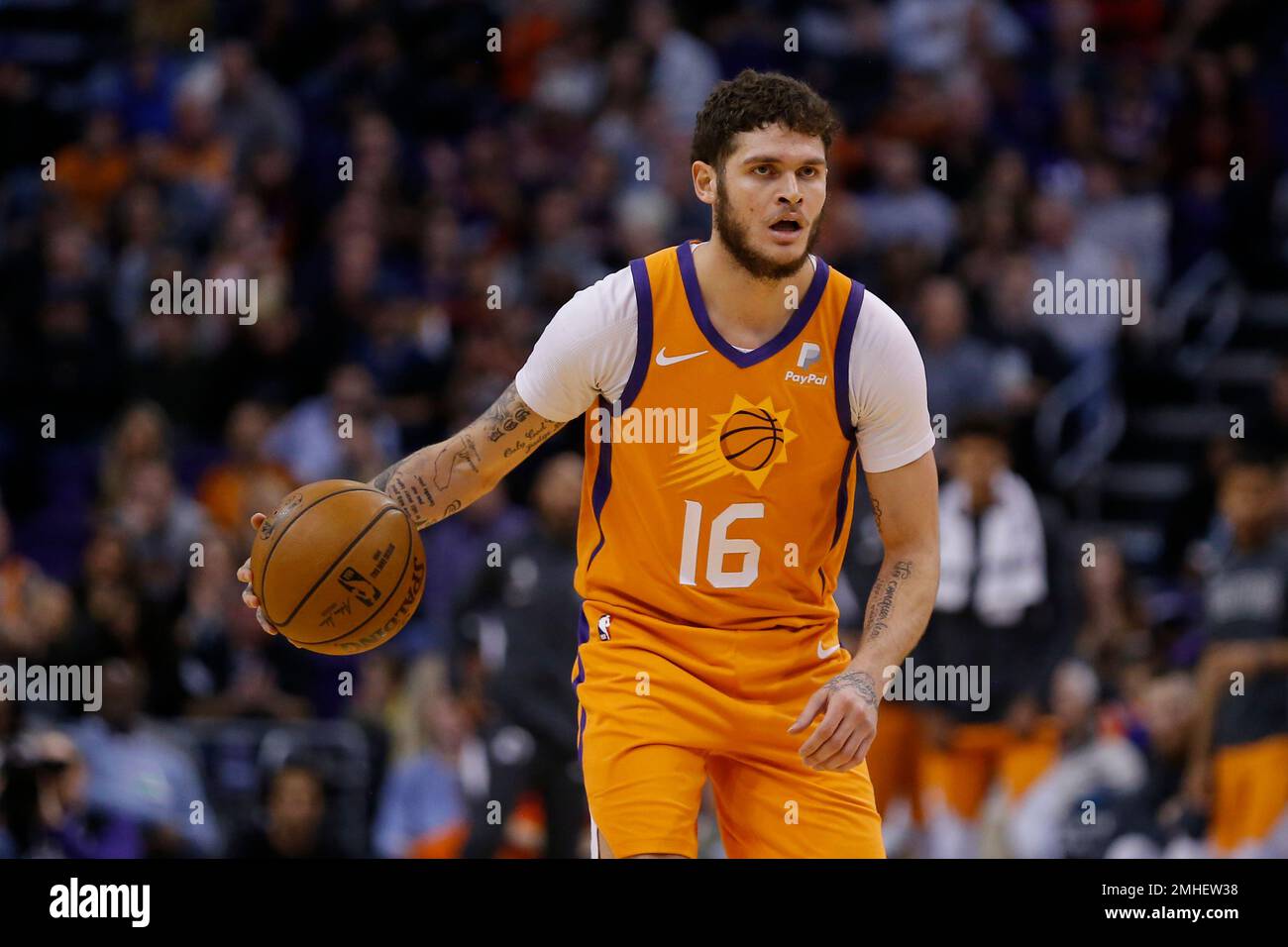 Phoenix Suns guard Tyler Johnson (16) in the first half during an NBA ...