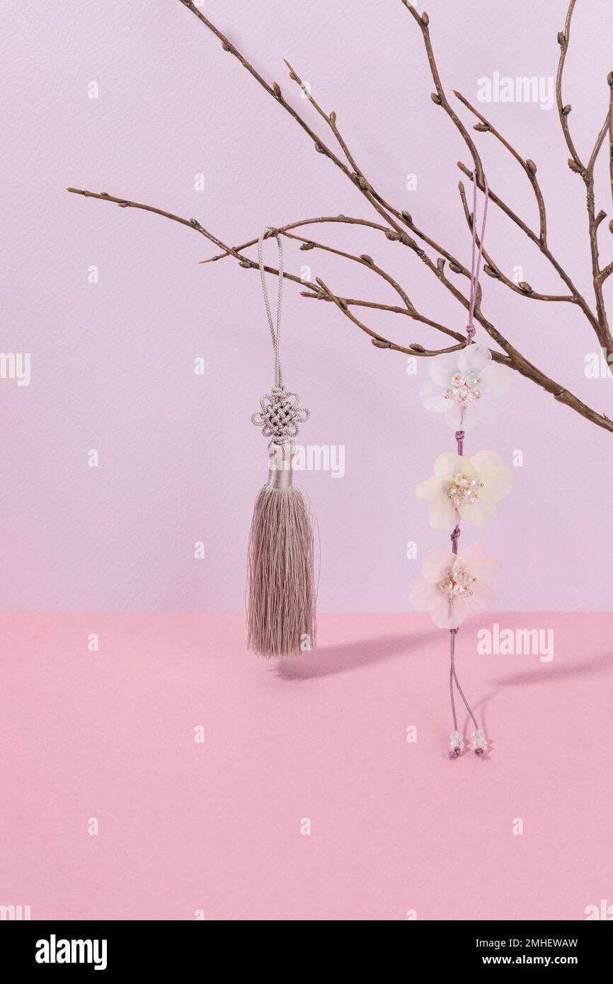 collection of korean traditional objects nature objects and Norigae ...