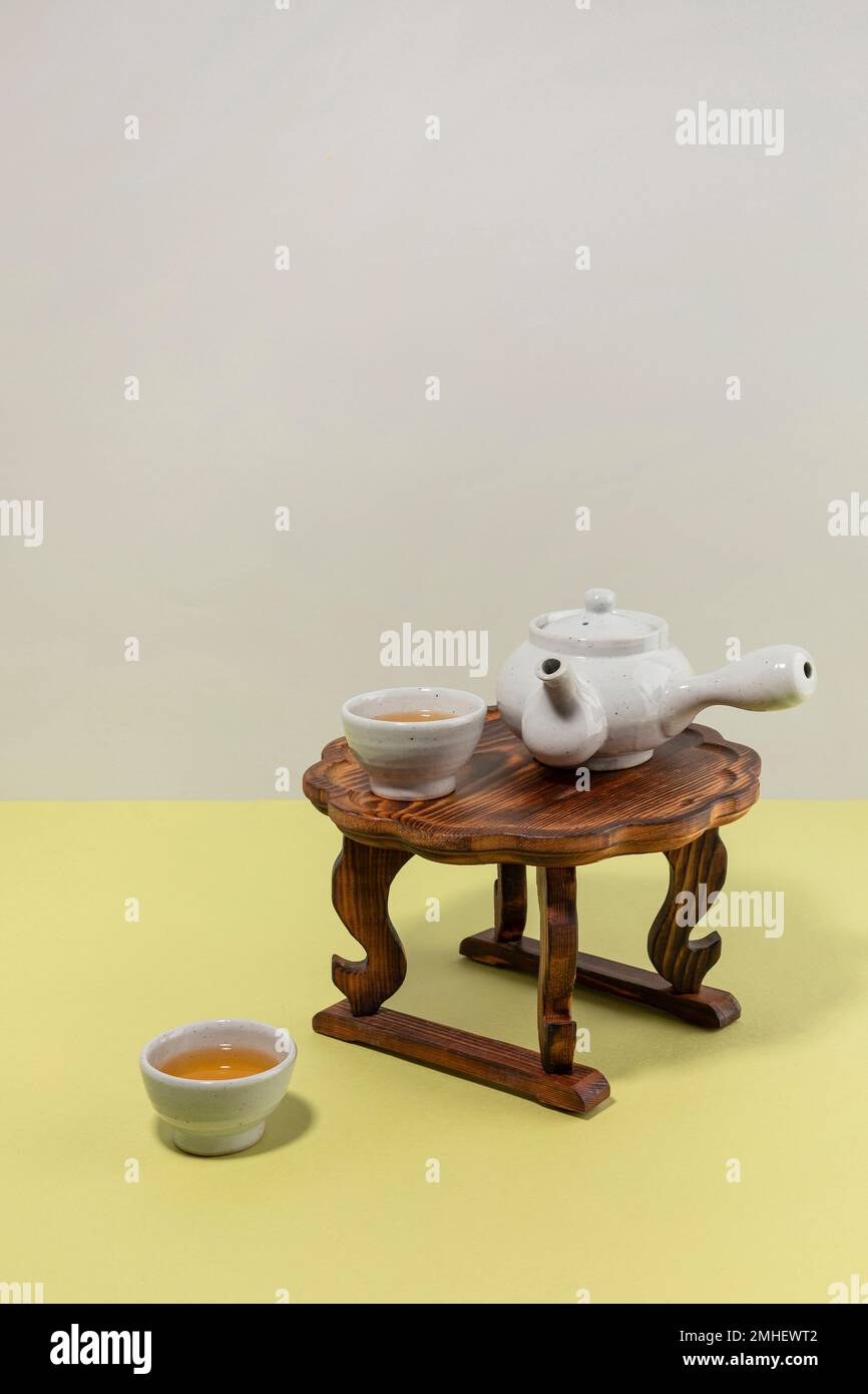 collection of korean traditional objects soban and tea set Stock Photo ...