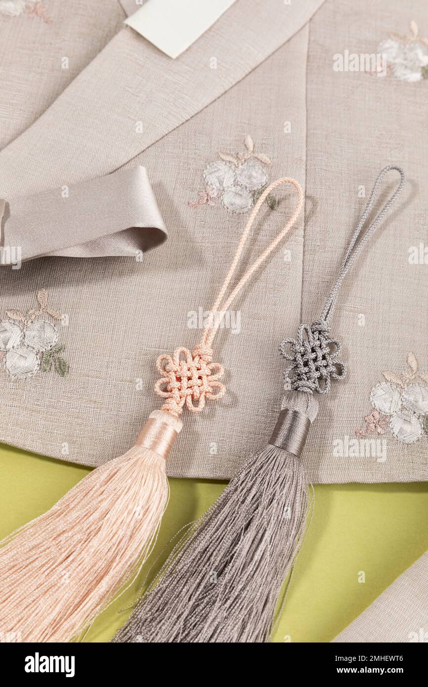 collection of korean traditional objects hanbok and Norigae Stock Photo ...