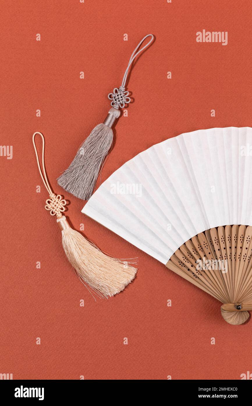 collection of korean traditional objects a fan and Norigae Stock Photo ...