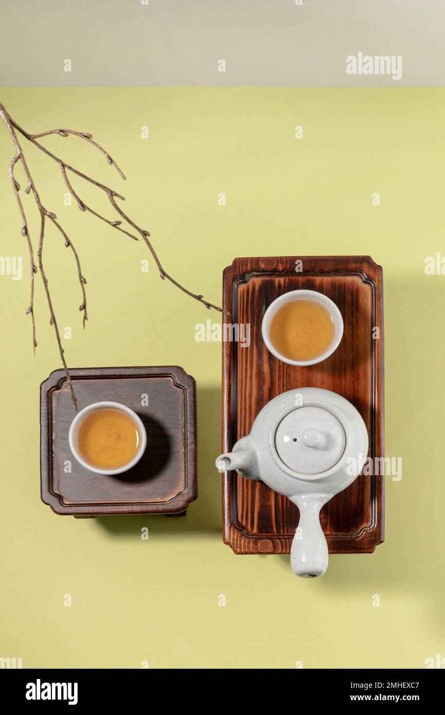 collection of korean traditional objects soban and tea set Stock Photo ...