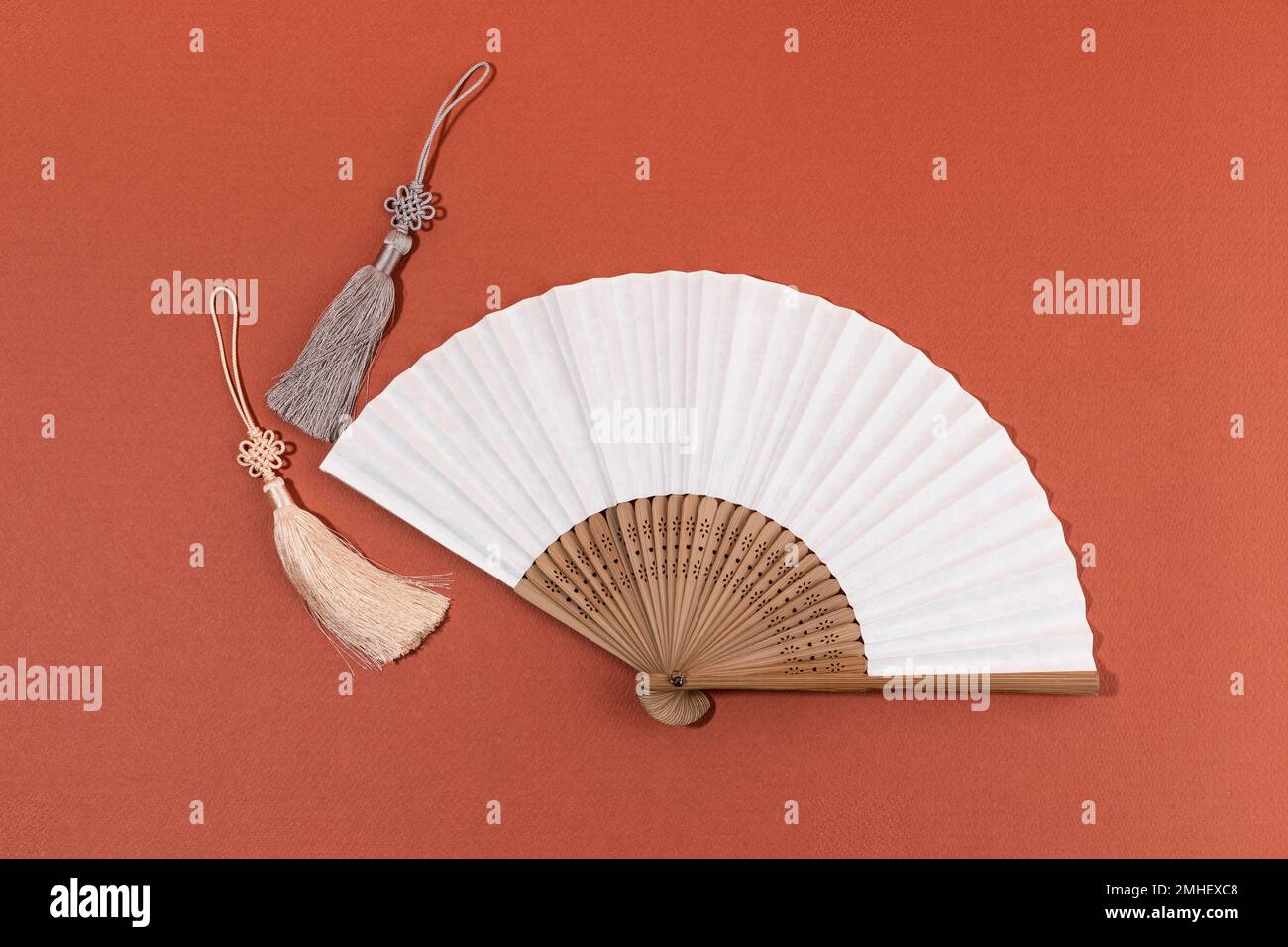 collection of korean traditional objects a fan and Norigae Stock Photo ...