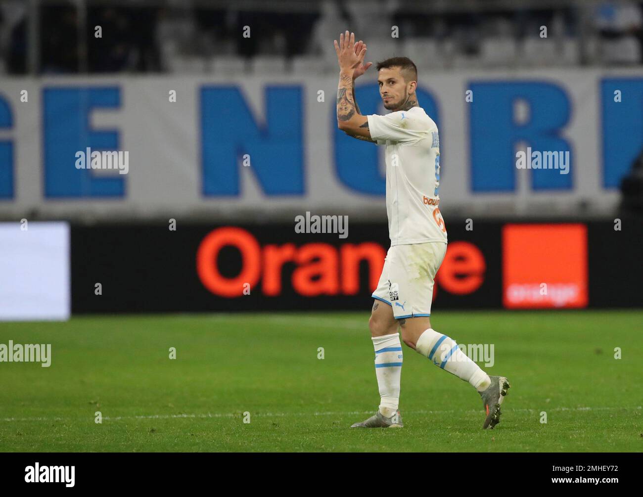 Marseille's Dario Benedetto walks off after being substituted during ...