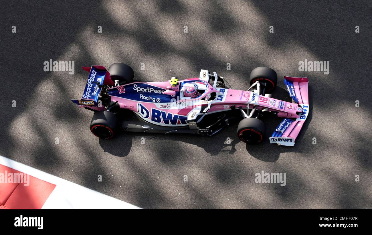 Racing Point driver Lance Stroll of Canada steers his car during the ...