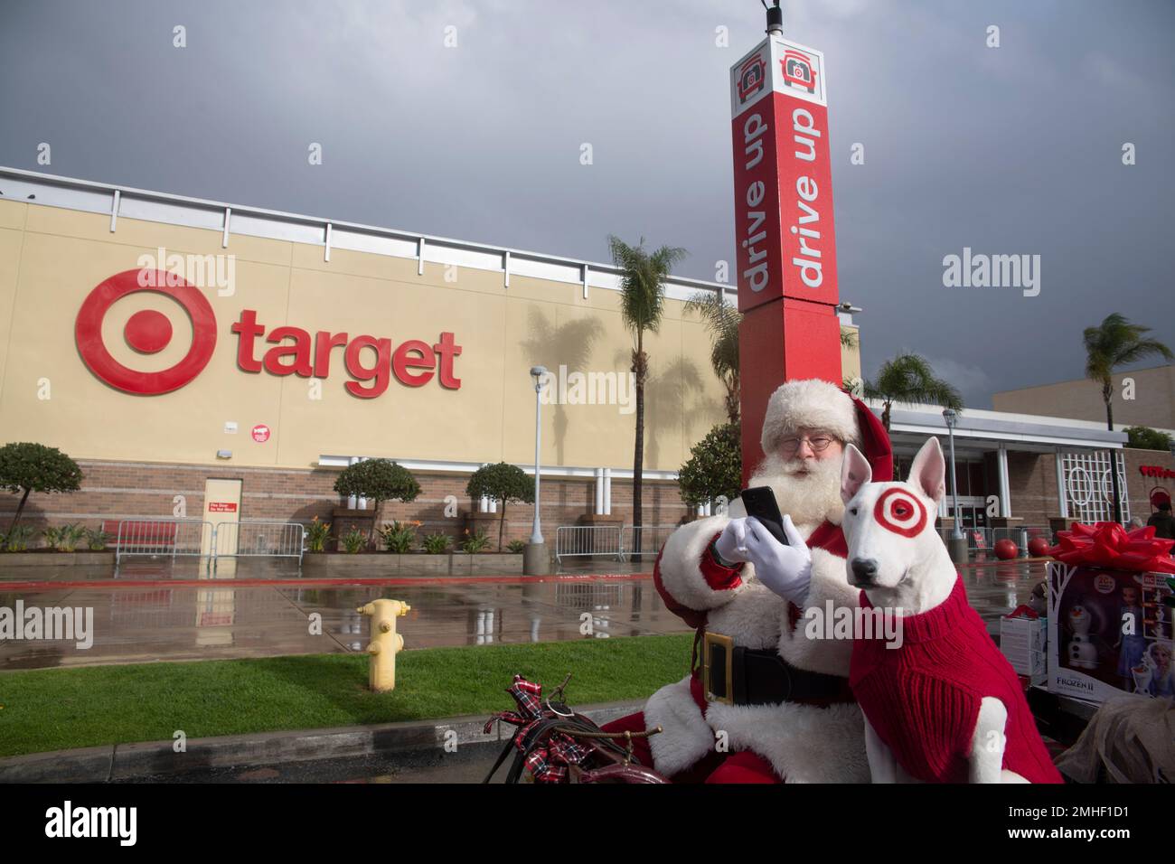 IMAGE DISTRIBUTED FOR TARGET - Santa checks out his phone app at Drive ...