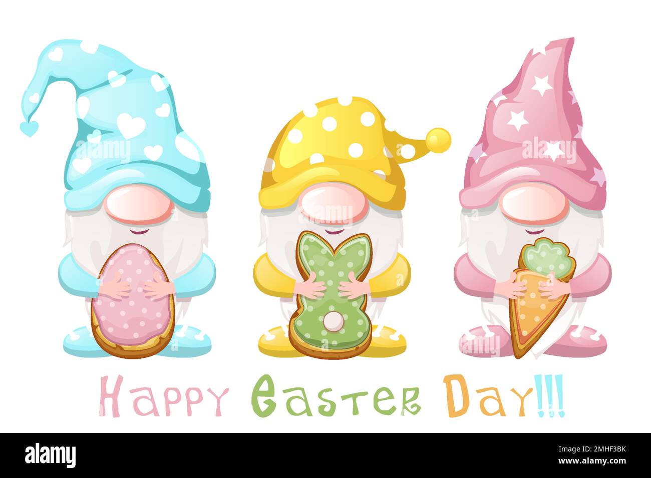 Cute cartoon gnomes with cookies for Easter Stock Vector Image & Art ...