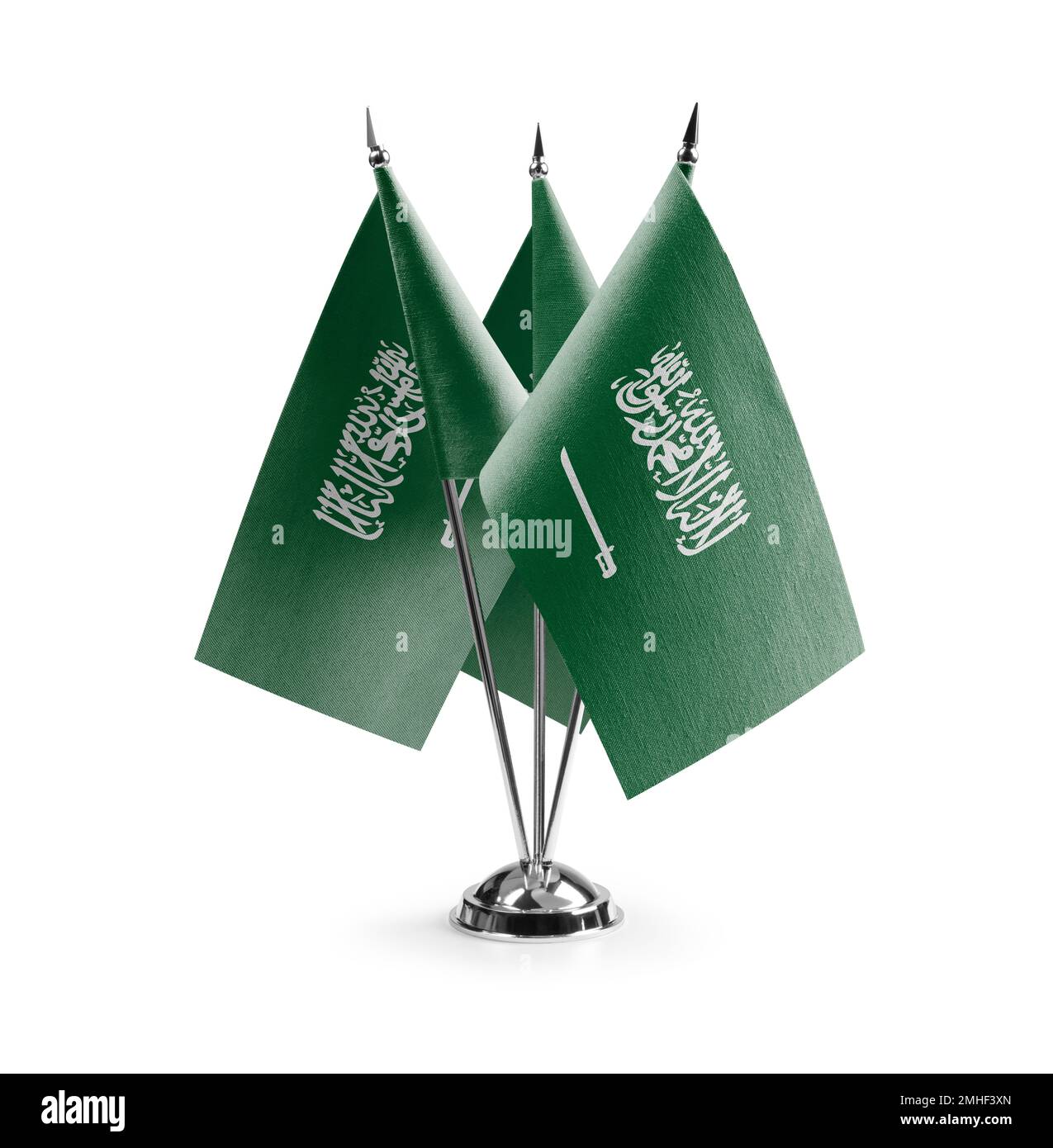 Small national flags of the Saudi Arabia on a white background Stock ...